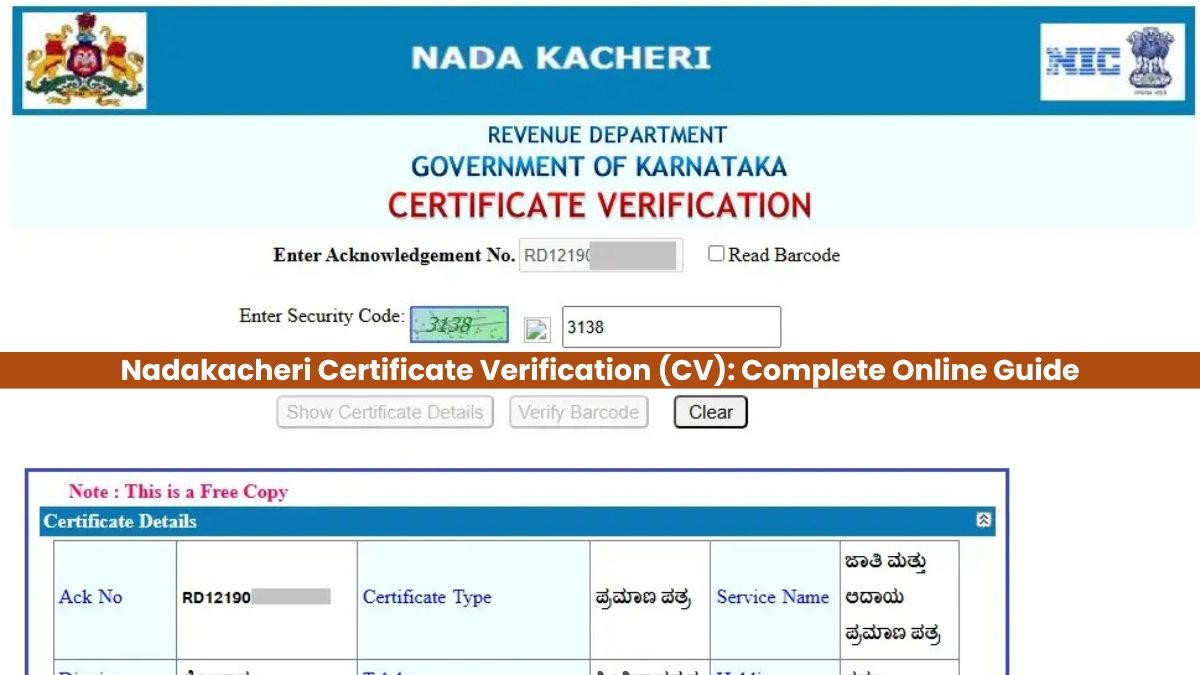Nadakacheri Certificate Verification (CV): Complete Online Guide ...